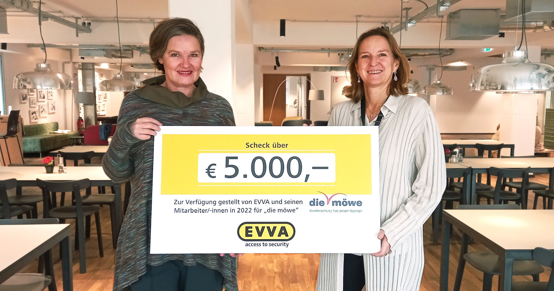 EVVA spendet 5.000 Euro der Kinderschutzorganisation die möwe | EVVA